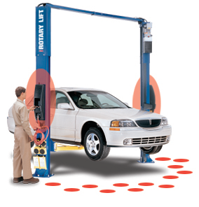 2-post vehicle lifts with push-button dual controls | Fleet Maintenance