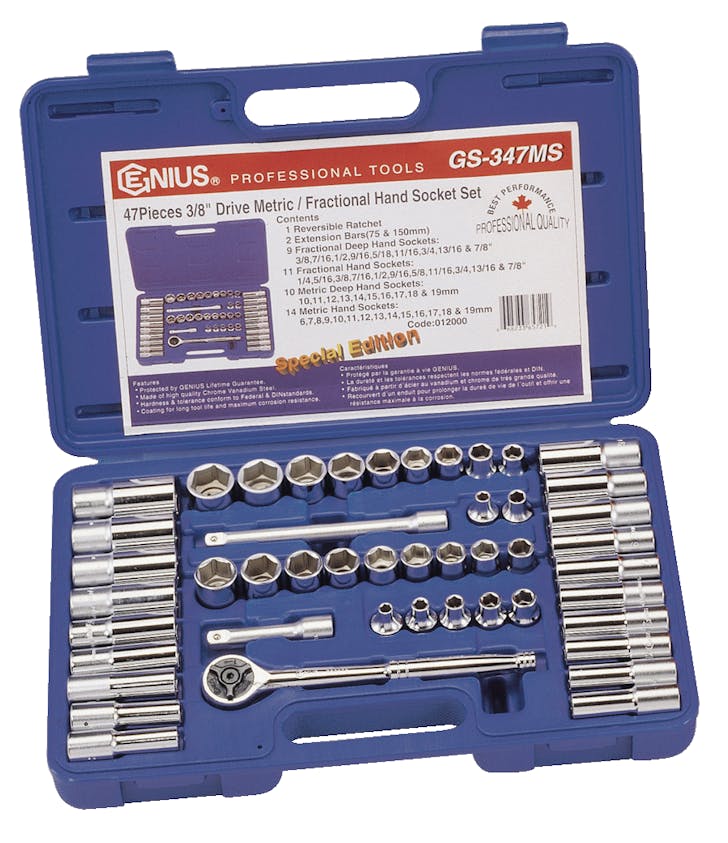 47-Piece 3/8" Deep Hand Socket Set | Fleet Maintenance