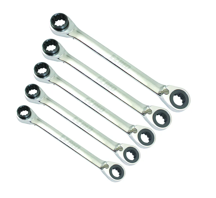 5-pc Metric Deep Reach Ratcheting Spline Set, No. RRW5 | Fleet Maintenance