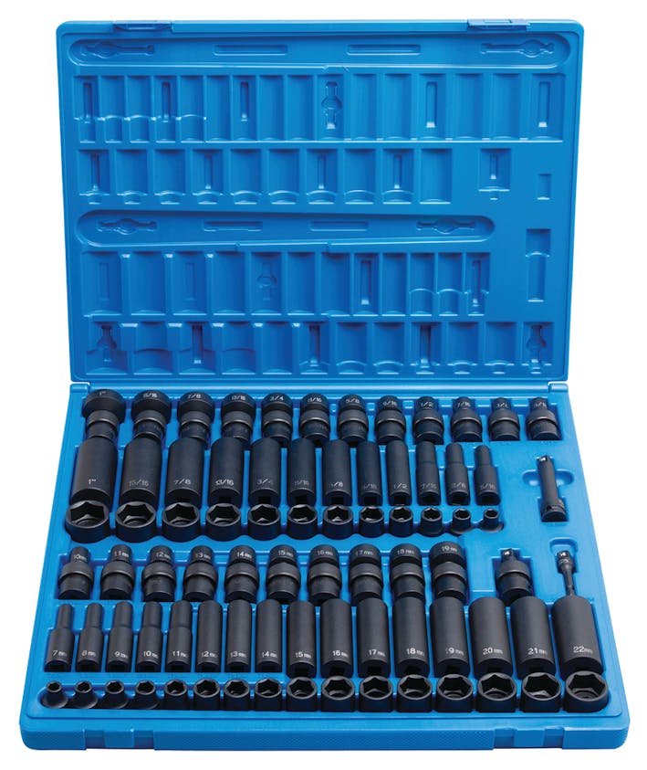 3/8" Drive 81-Piece Fractional & Metric Master Impact Socket Set No ...