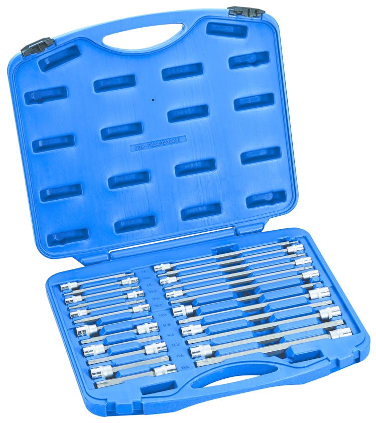 24-pc 1/4" and 3/8" Drive Long Star Bit Socket Set | Fleet Maintenance