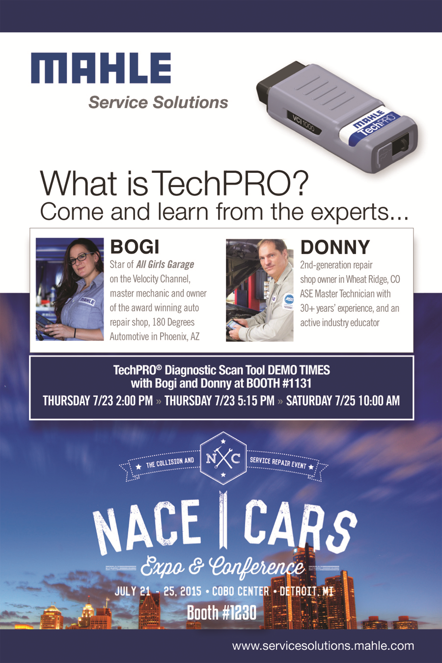 Bogi Lateiner and Donny Seyfer to demonstrate MAHLE TechPro at NACE ...