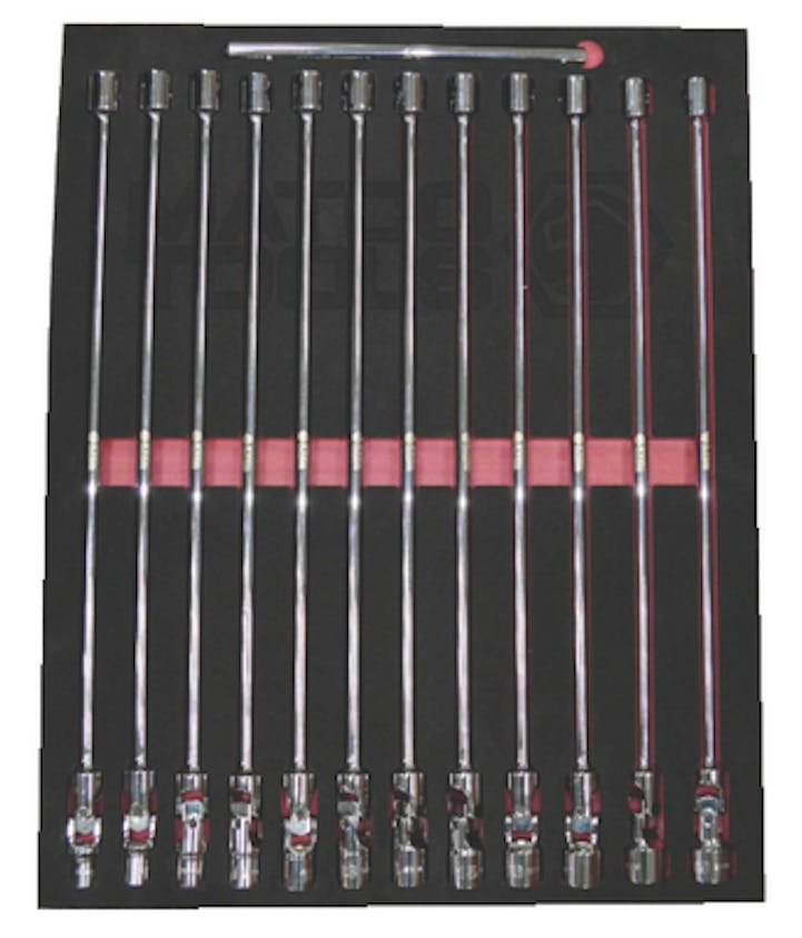 3/8" Drive 12-pc Metric Extended Anvil Universal Chrome Socket Set, No ...