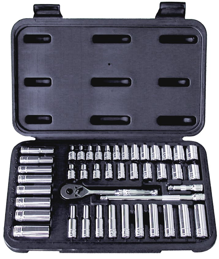 44-pc 1/4" Drive 6 Point SAE and Metric Pro Socket Set, No. ATD-1200 ...