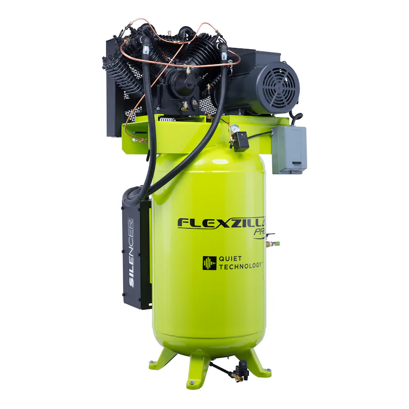 Flexzilla Air Compressor with Silencer, 1-Phase, 2-Stage, Vertical, No ...