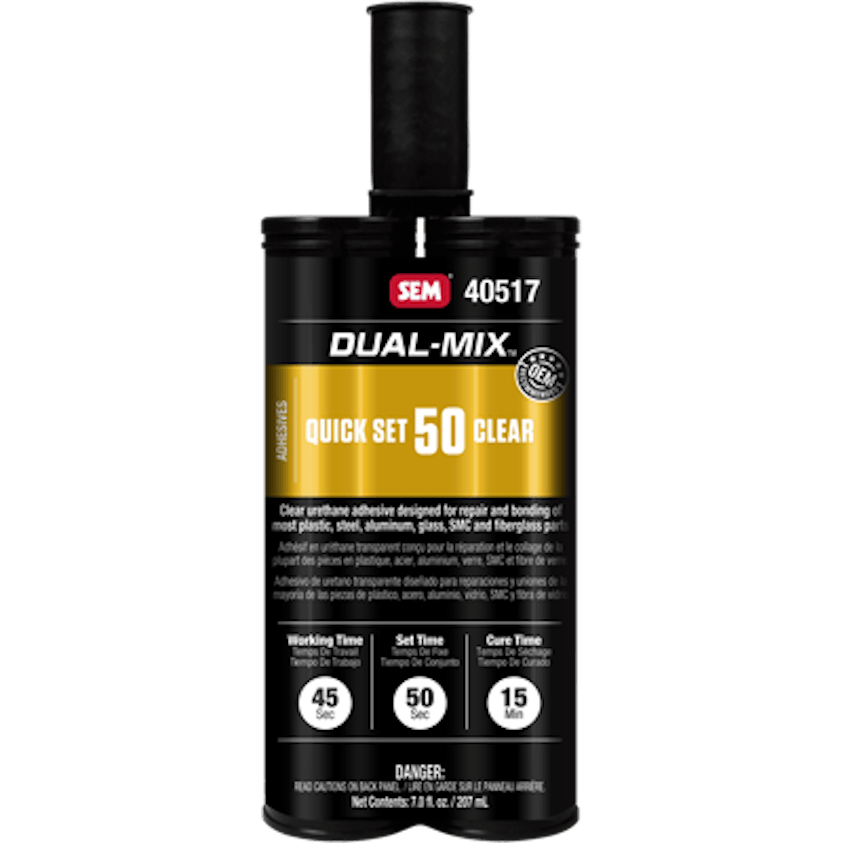 Dual-Mix quick set 50 - clear adhesive | Fleet Maintenance
