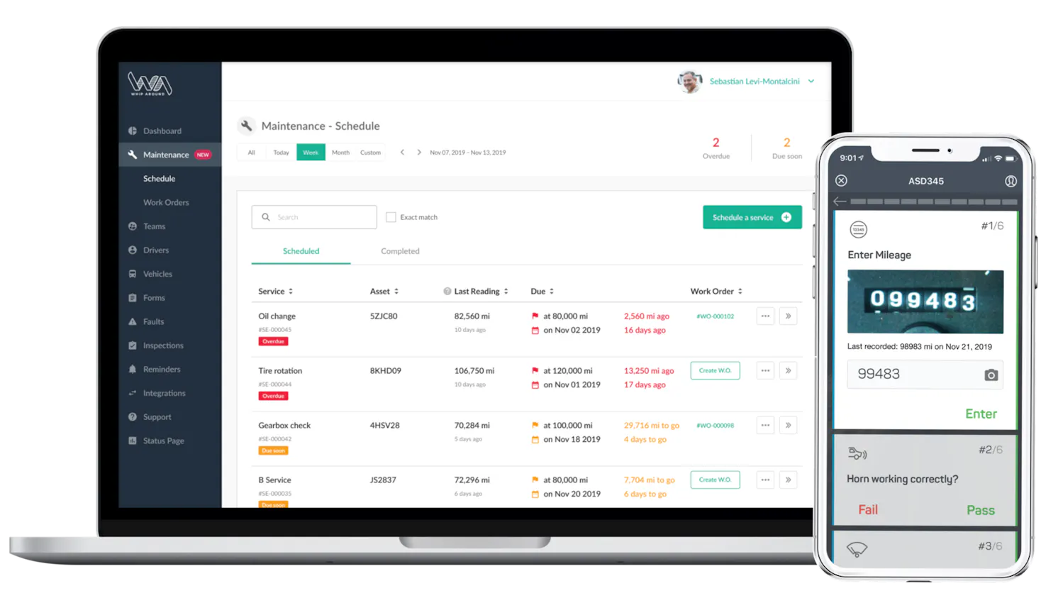 Whip Around fleet management software | Fleet Maintenance