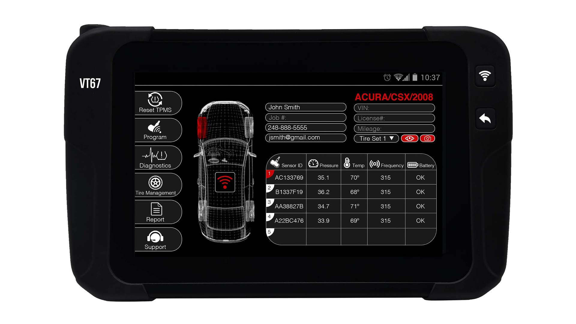 VT67 TPMS and Tire Management Diagnostic Tablet | Fleet Maintenance